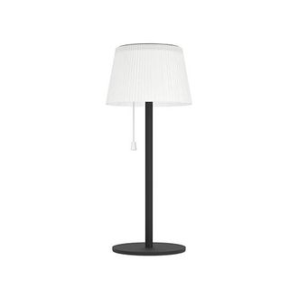 Eglo Solar Tischleuchte Scordiano, Outdoor Akku Tischlampe mit Zugschalter, kabellose Solarlampe für außen, Stahl in Schwarz, Kunststoff in Weiß, warmweiß 