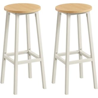 Vasagle Vasagle - Tabouret de Bar, Lot de 2, Chaise, Si&egrave;ge Haut, Cadre M&eacute;tallique, Montage Facile, Hauteur 74 cm, Repose-pieds, pour Cuisine, Salon, Salle &agrave;
