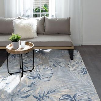 benuta Basic Tapis Exterieur Flora - Multicolore 200x300 cm - Design Floral - Intemp&eacute;ries et UV r&eacute;sistant - Balcon, terrasse, Jardin - Cuisine, Couloir, Sall