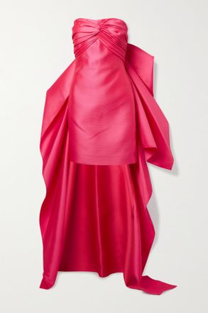 Reem Acra Wandelbares Tr&auml;gerloses Minikleid Aus Gl&auml;nzendem Piqu&eacute; - Pink