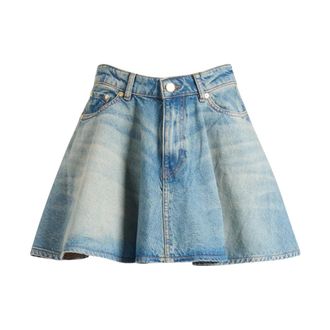 Ganni Femme, Jupes, Bleu, Taille: 40 FR Tint Mini-jupe en denim rigide