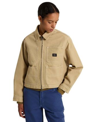 Vans veste de travail coupe carr&eacute;e beige-Noir