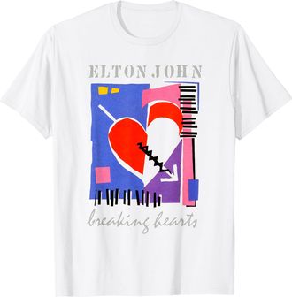 Elton John Offizielle Retro-Herzen T-Shirt