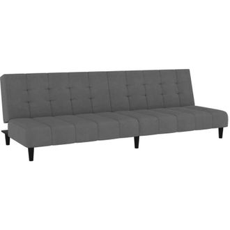 vidaXL Schlafsofa 2-Sitzer Dunkelgrau Samt - Vidaxl