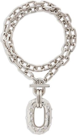 Paco Rabanne collier Iconic XL à ornements en cristal - Argent