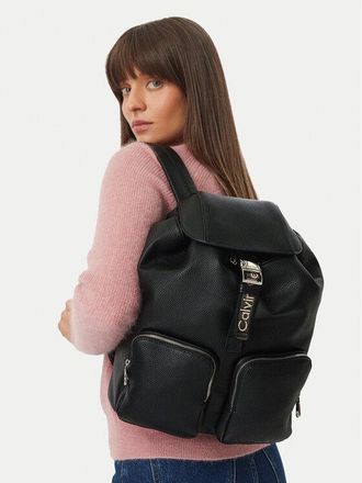 Calvin Klein Rucksack Weebbing Strap Flap Backpack LV04F3645G Schwarz