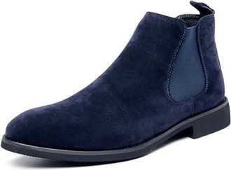 Generic Bottes Chelsea pour Homme Bottines Classiques D&eacute;contract&eacute;es Et Confortables &Agrave; Enfiler en Daim pour Homme,Marine,42.5 EU