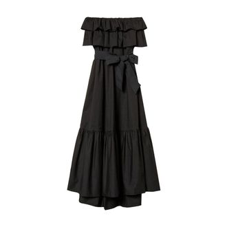 Twin-Set Actitude, Femme, Robes, Noir, Taille: 40 FR Ruffled Maxi Dress