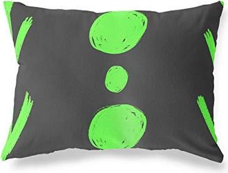 Bonamaison Le Jardin du Lin Kissenbezug Zierkissenbezug Neon Grün-Rauch Kissenbezug, Für Bett, Auto, Sofa, Haus, Wohnzimmer, Schlafzimmer, Dekoration, 45x60 Cm -