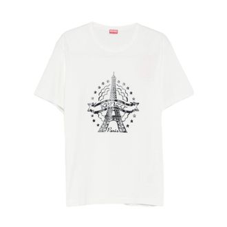 Kenzo Rundhals-T-Shirt aus Baumwolle - - Tops - Herren - Wei&szlig; - XL