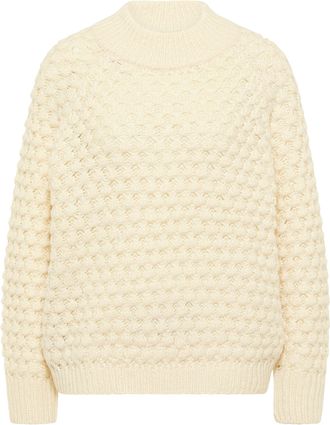 Izia Strickpullover Damen Wollwei&szlig;