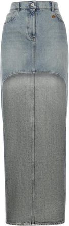 Courr&egrave;ges Femme, Jupes, Bleu, Taille: W27 Jupe Midi en Denim