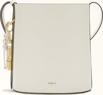 Furla Roxie Beuteltasche S Panna Wei&szlig; Strukturiertes Leder Damen