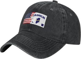 Generic Drapeau du Comt&eacute; De Franklin Et De LAm&eacute;rique Homme Femme Chapeau De Cowboy R&eacute;tro Ancien Casquette De Baseball L&eacute;ger Hip-Hop Cap pour Golf Toutes Les S