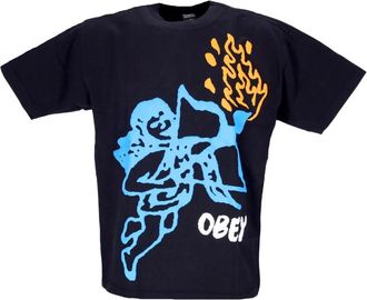 Obey Cherub Love Tee Schwarz Bio-Baumwolle - - Tops - Herren - Schwarzk - XL