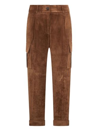 PESERICO pantalon droit en velours c&ocirc;tel&eacute; - Marron