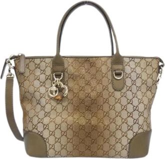 Gucci Sac bandouli&egrave;re en toile GG en cuir Pre-owned - Femme - Pre-owned - Beige - Taille: ONE Size