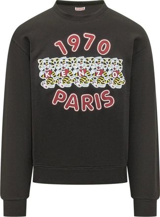 Kenzo Homme, Sweatshirts et sweats &agrave; capuche, Noir, Taille: XS Wild Tiger SweaT-shirt