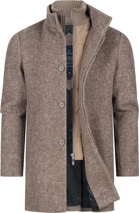 Kronstadt Herren KSChess Mantel mit Stehkragen aus Wollmix | Herrenmantel Wintermantel Parka f&uuml;r M&auml;nner Dk. Brown mix, XXL