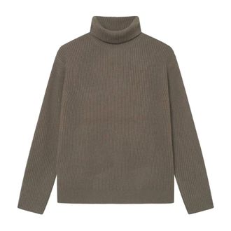Les Deux Eddie Wool Rib Rollneck Knit - Homme - Pulls - Brun - Taille: S
