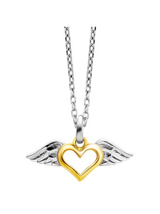 Julie Julsen Anh&auml;nger mit Kette 925 Silber rhodiniert teils vergoldet Heartwing