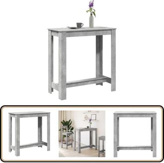 vidaXL Bartisch Betongrau 102x50x103,5 cm Holzwerkstoff - Vidaxl