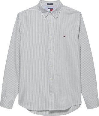 Tommy Jeans Herren TJM Slim Stripe Oxford EXT Dm0dm20668 L/S Shirt, Blue (Dark Night Navy Stripe), L EU