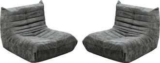 Habitat et Jardin Set aus 2 modularen Sofasesseln Velasca- aus Strukturiertem Stoff - Grau