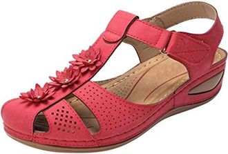 Generico Sandales de sport pour femme plateforme dété Sandales de sport orthopédiques confortables bout fermé Plage Sandales plates antidérapantes Marche Chaus