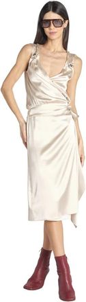 Kristina Ti Femme, Robes, Beige, Taille: 42 FR Wrap Midi Dress
