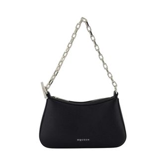 Alexander McQueen Schwarze Leder T Bar Handtasche - - Bags - Damen - Schwarzk - ONE SIZE