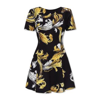 Versace Jeans Couture Kleid mit Outline Barocco print - - Dresses - Damen - Schwarzk - L