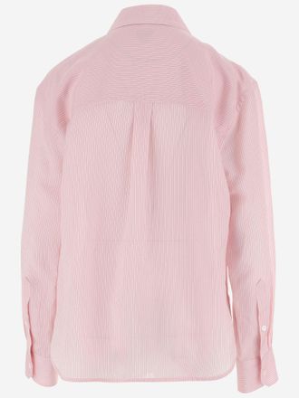 Bottega Veneta Viscose-Cupro Blend Striped Shirt - Pink