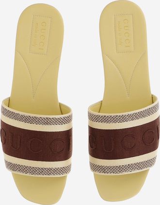 Gucci GG Monogram Canvas Platform Sandals - Yellow