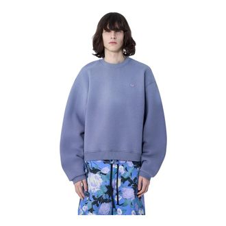 ERL Erl, Homme, Sweatshirts et sweats &agrave; capuche, Violet, Taille: XL SweaT-shirt Brod&eacute;