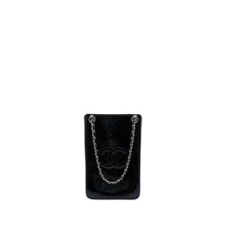 Chanel Pre-owned Patent Leather Phone Case - - Pre-owned - Damen - Schwarzk - ONE SIZE