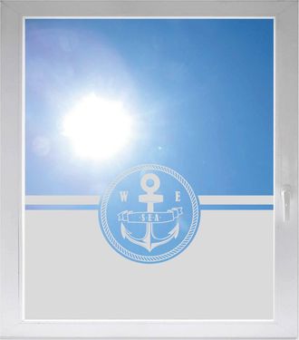 Indigos UG Anker - ab 800x500 mm - Glasdekorfolie Silber fein satiniert - Blickdicht - Folie Duschkabine - Bad - Fensterfolie - selbstklebend - Dusche Sichtschut