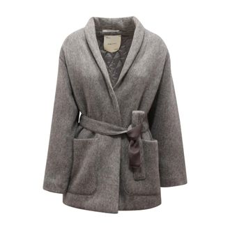 Emma & Gaia Mohair-Mischgewebe Mantel mit Wattierung - - Coats - Damen - Grau - M