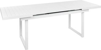 Beliani Ausziehbarer Gartentisch VALCANETTO 180/240 cm 90 cm Metall Weiß