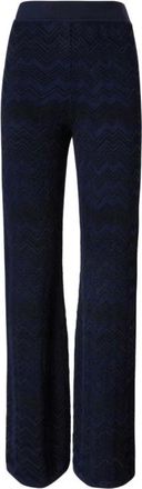 Missoni Femme, Pantalons, Bleu, Taille: 38 FR Pantalon large