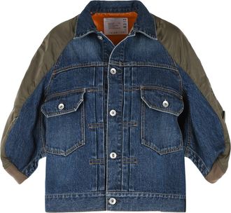 sacai Veste en jean en coton bleu Sacai