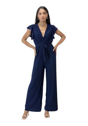 Elara Damen Jumpsuit V-Schnitt 1249 Dk.Blue