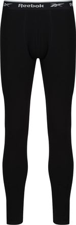 Reebok Black Long Johns f&uuml;r Herren, Baumwoll-Stretch-Baselayer, Thermounterw&auml;sche mit Markenbund