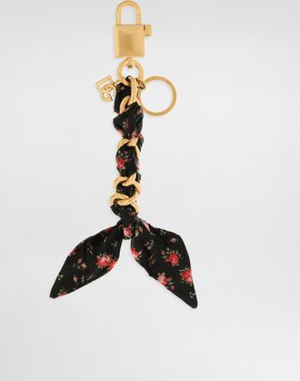 Dolce & Gabbana Schl&uuml;sselanh&auml;nger Aus Bedrucktem Satin - Frau Collection Mehrfarbig Onesize