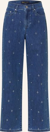 Maje Straight Jeans Mit Schmucksteinen blau