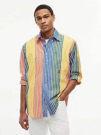 Tommy Hilfiger Chemise d&eacute;contract&eacute;e &agrave; rayures en popeline