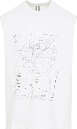 Rick Owens Homme, Tops, Blanc, Taille: XL Brad T-shirt