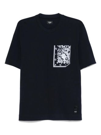 Fendi t-shirt à imprimé bandana - Bleu