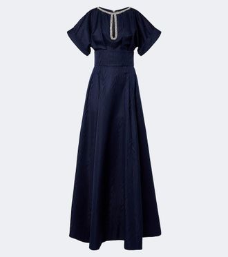 Rebecca Vallance Robe longue Sapphire &agrave; ornements