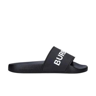 Burberry Tongs Logo Tech Furley - Femme - Chaussures - Noir - Taille: 38 EU